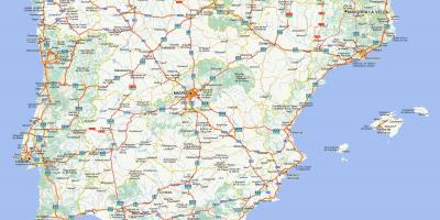 Espanjan kartta - Kartat Espanja (Etelä-Euroopassa - Eurooppa)